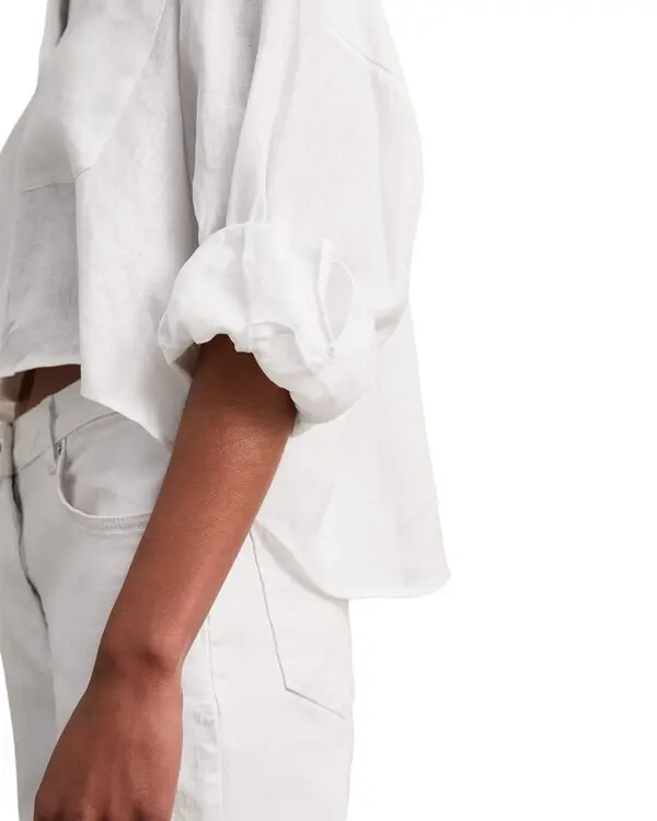 REISS Solena Linen Shirt - White