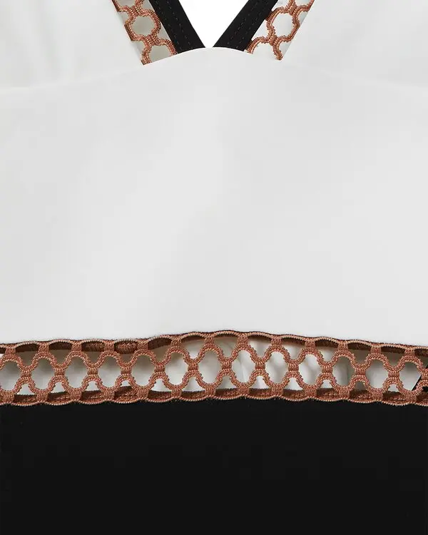 REISS Lattice Trim Colorblocked Swimsuit