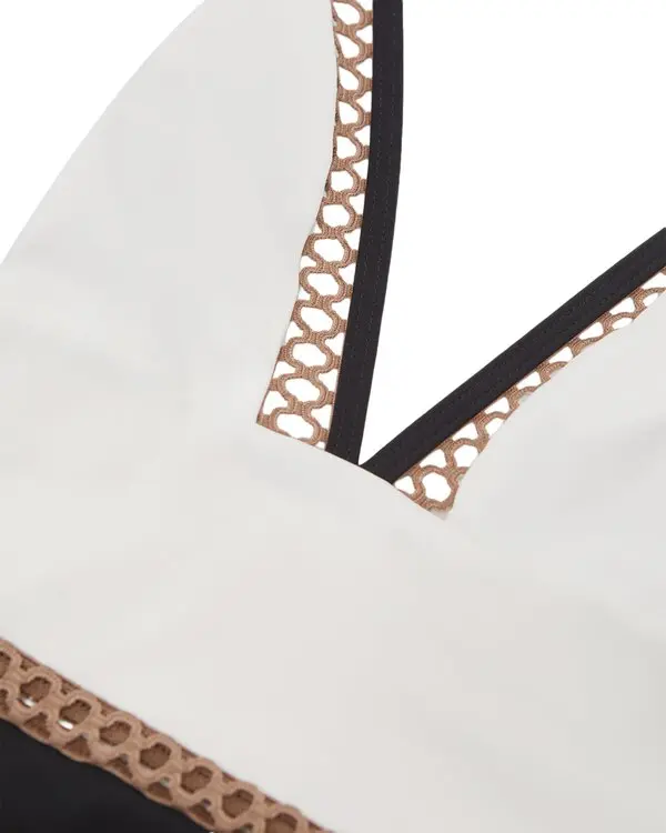 REISS Lattice Trim Colorblocked Swimsuit