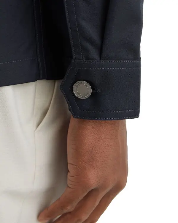 REISS Yorker Twill Four Pocket Overshirt - Navy