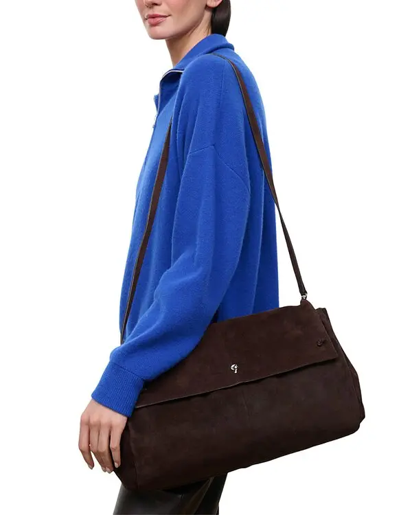 Staud Cy Oversized Suede Shoulder Bag