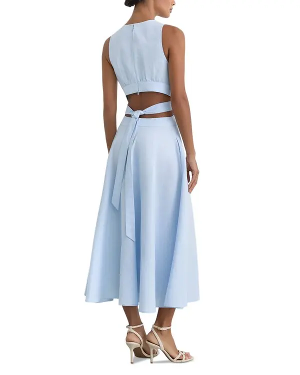 REISS Hazel Linen And Cotton Sleeveless Dress