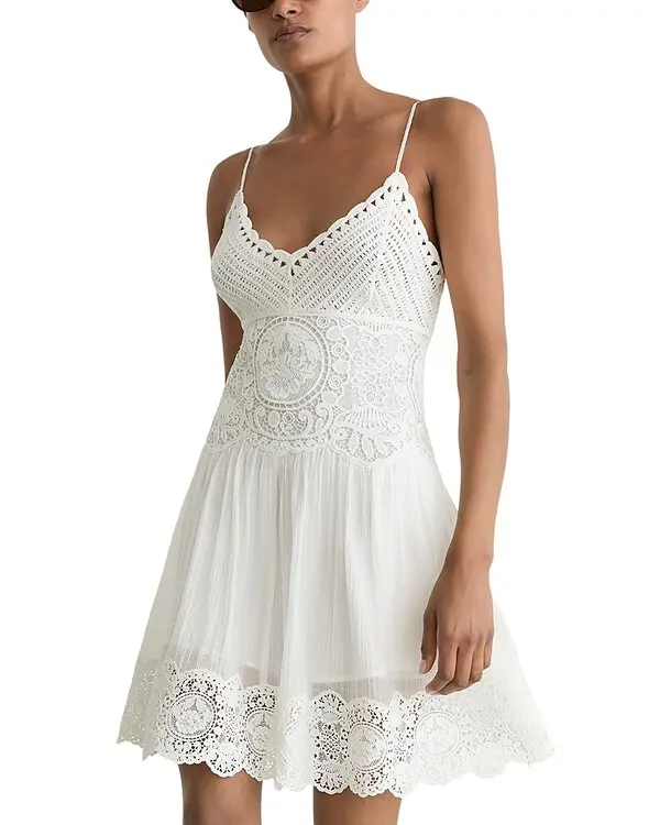 REISS Hesta Crocheted Lace Dress