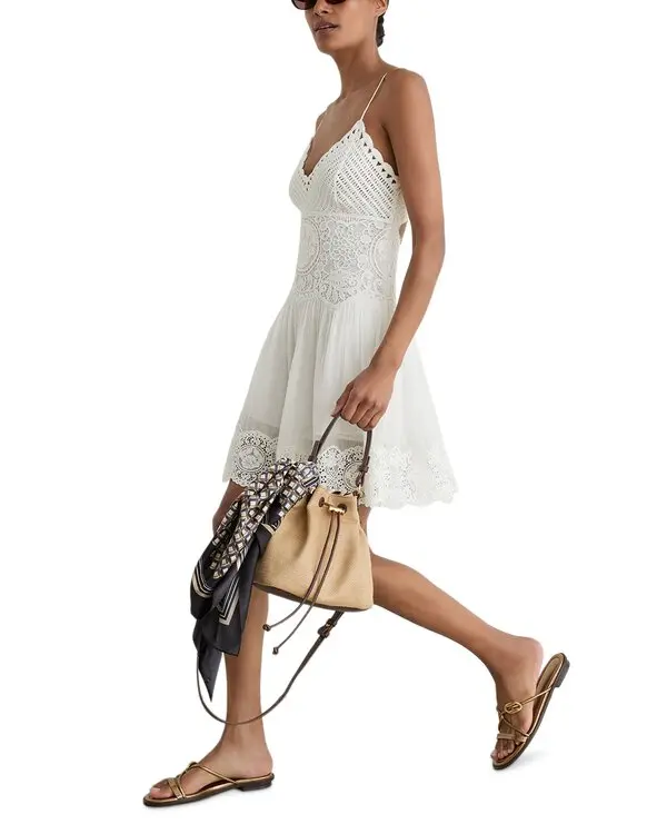 REISS Hesta Crocheted Lace Dress