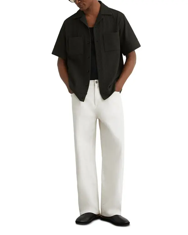 REISS Odessa Ribbed Pocket Short Sleeve Cuban Shirt