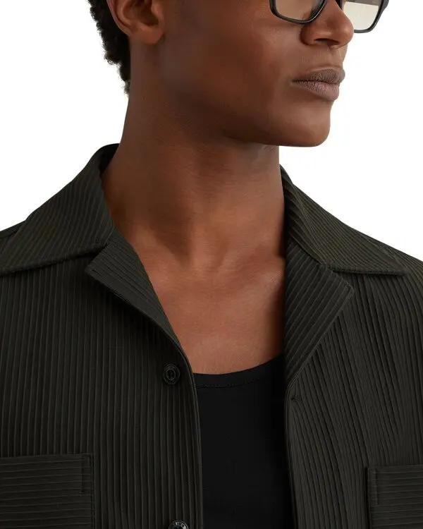 REISS Odessa Ribbed Pocket Short Sleeve Cuban Shirt