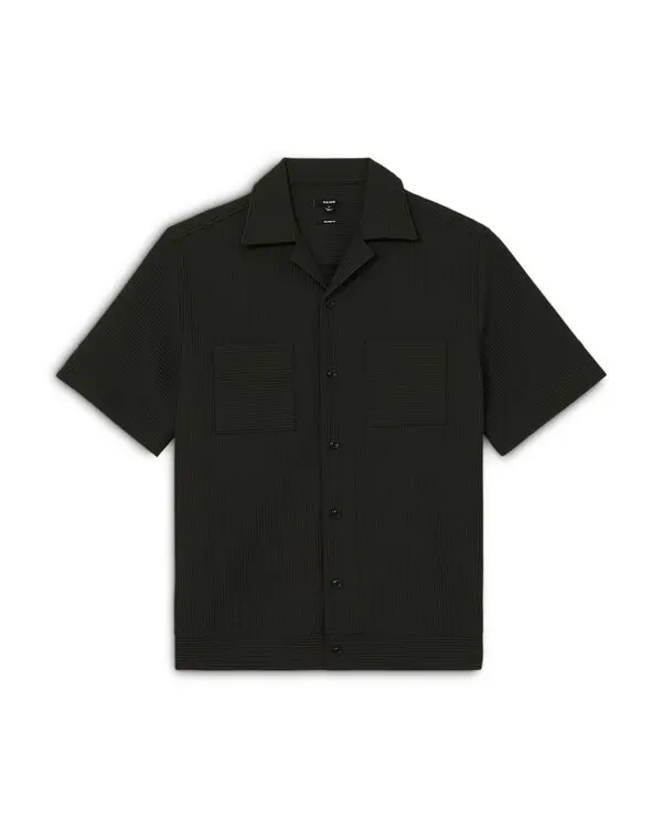 REISS Odessa Ribbed Pocket Short Sleeve Cuban Shirt