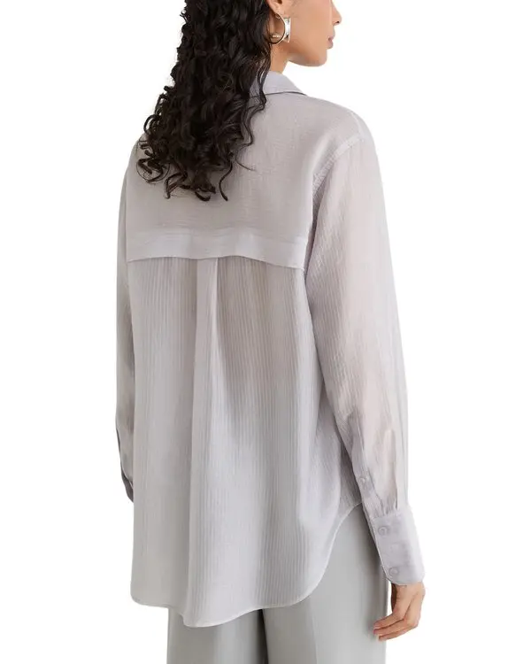 REISS Sheer Striped Shirt