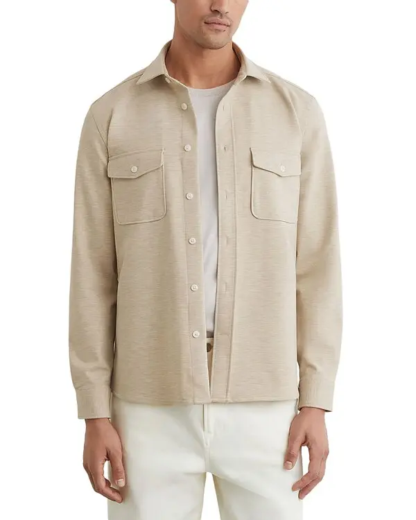 REISS Mcshane Button Pocket Overshirt - Oatmeal
