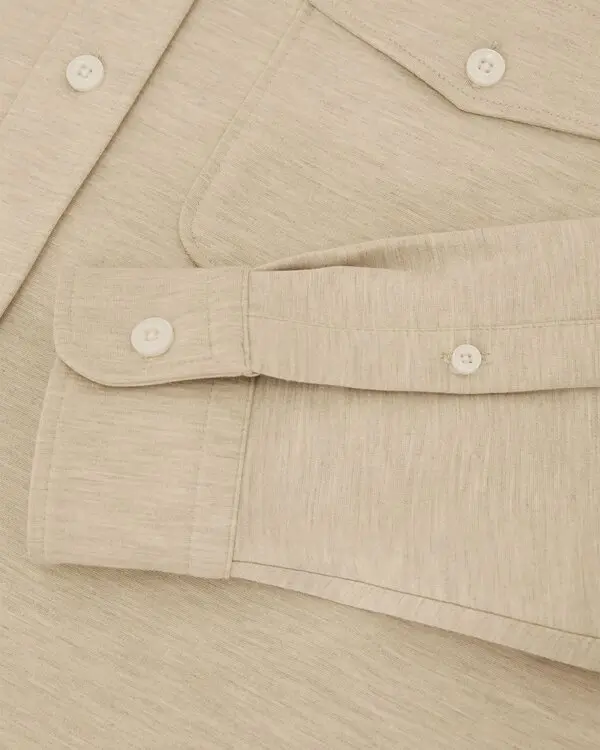 REISS Mcshane Button Pocket Overshirt - Oatmeal