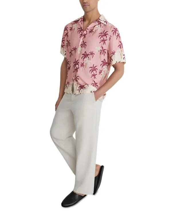 REISS Madrona Floral Print Short Sleeve Cuban Shirt