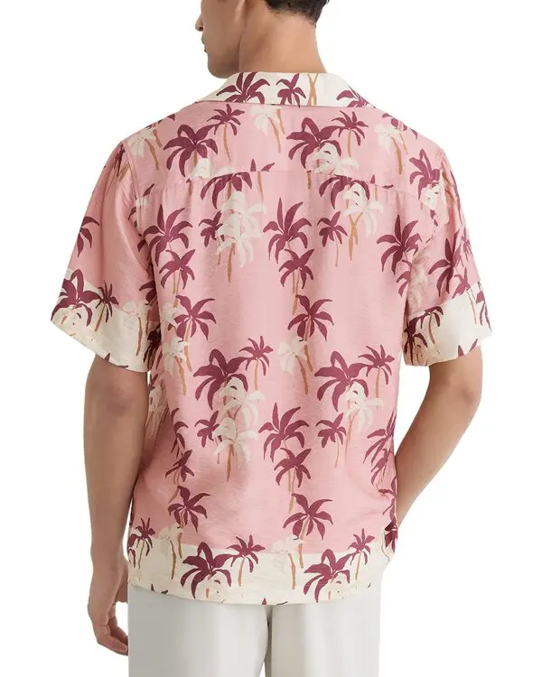 REISS Madrona Floral Print Short Sleeve Cuban Shirt