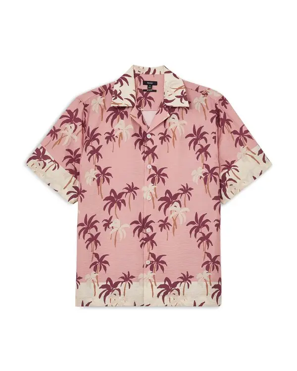 REISS Madrona Floral Print Short Sleeve Cuban Shirt