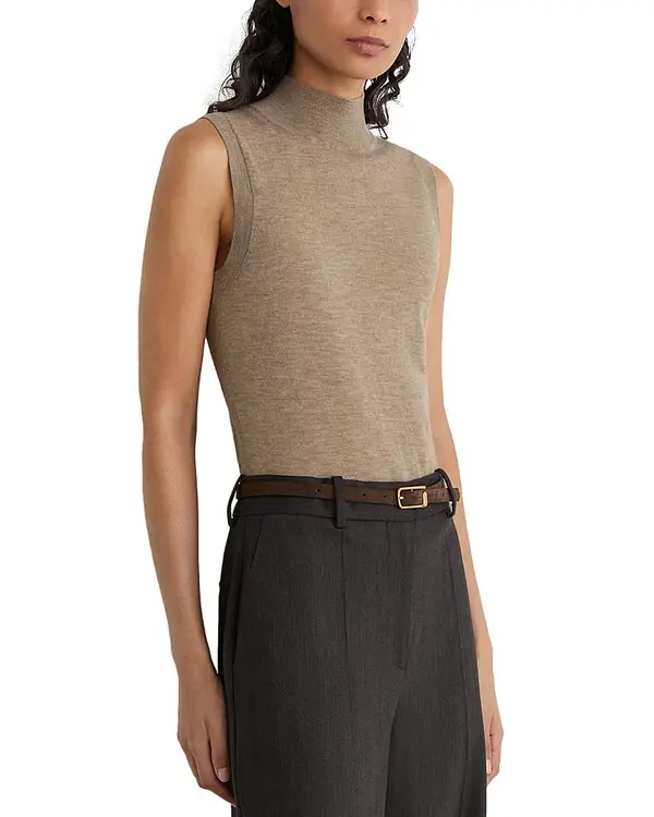 REISS Mock Neck Sleeveless Sweater