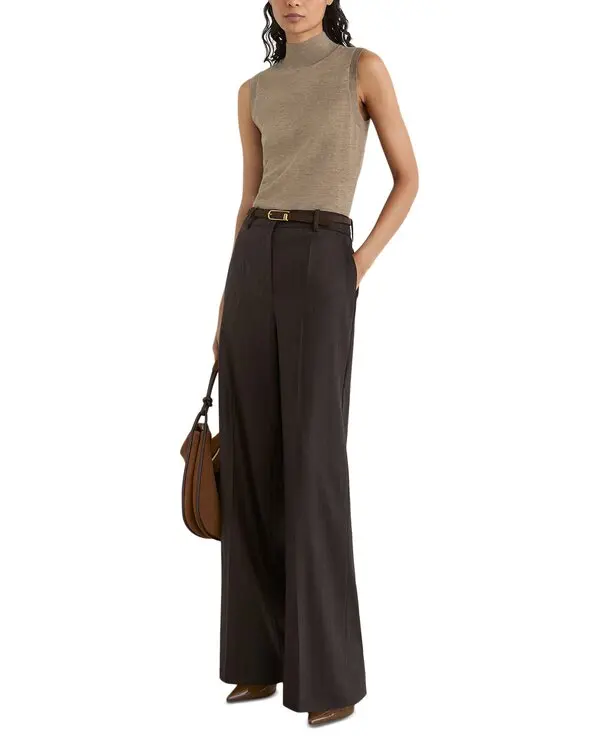 REISS Mock Neck Sleeveless Sweater