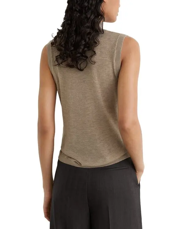 REISS Mock Neck Sleeveless Sweater