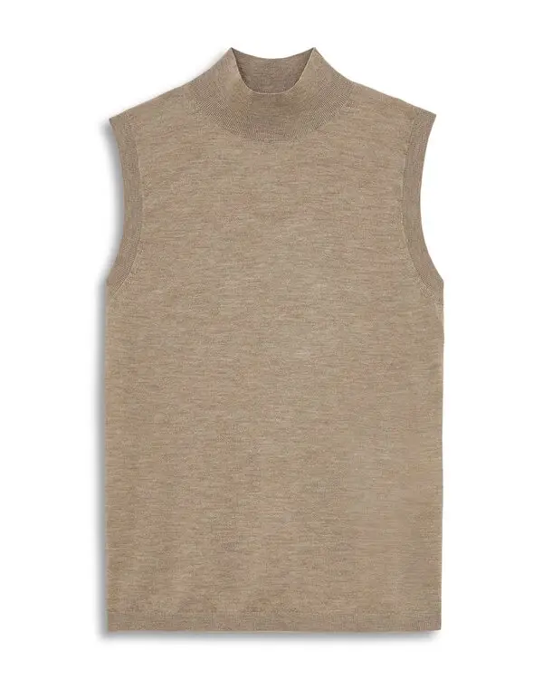 REISS Mock Neck Sleeveless Sweater