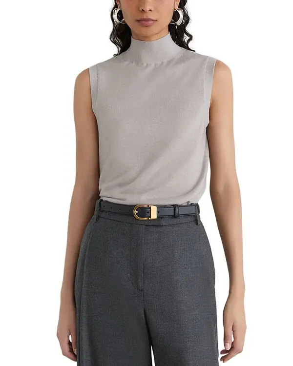 REISS Evelyn Mock Neck Sleeveless Sweater