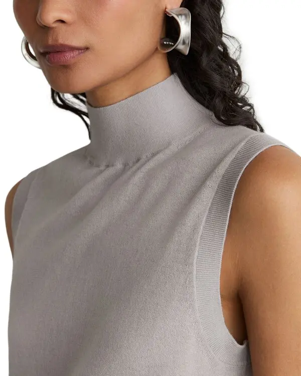 REISS Evelyn Mock Neck Sleeveless Sweater