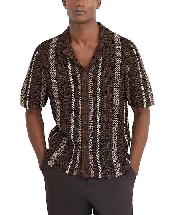 REISS Farin Crochet Cuban Shirt