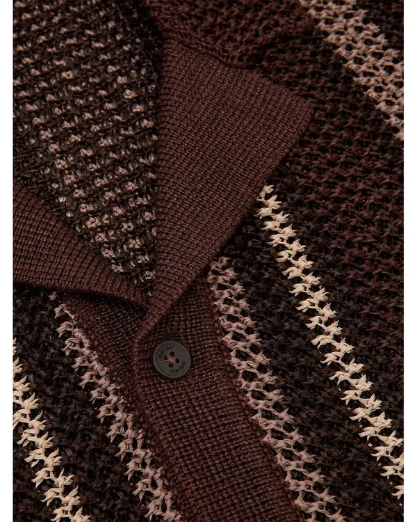 REISS Farin Crochet Cuban Shirt