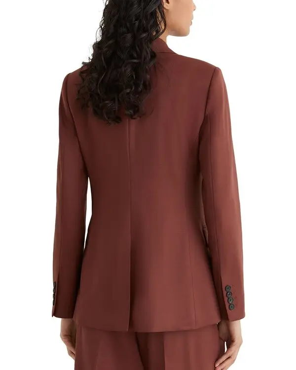 REISS Solene Double Breasted Blazer - Brick Red