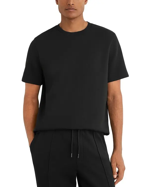 REISS Barton Premium Interlock Jersey Tee - Black