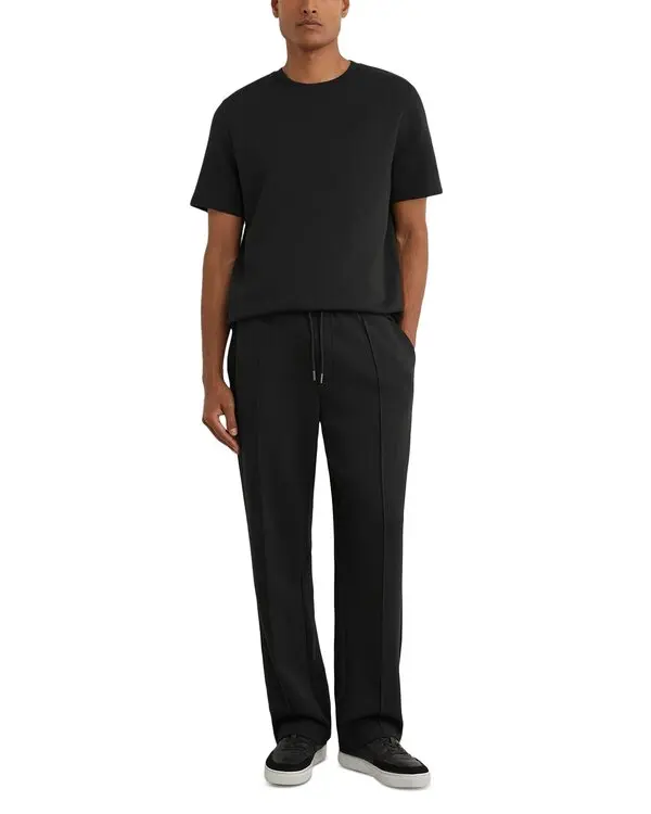 REISS Barton Premium Interlock Jersey Tee - Black