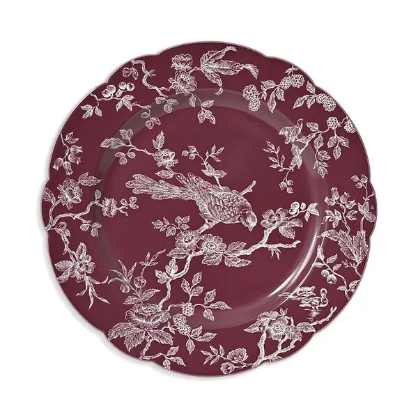Bernardaud Albertine Prune Colored Background Dinner Plate - No Color