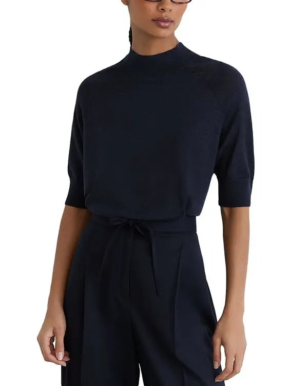 REISS Sienna Wool Funnel Neck Top