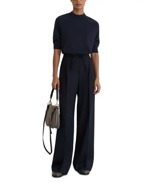 REISS Sienna Wool Funnel Neck Top