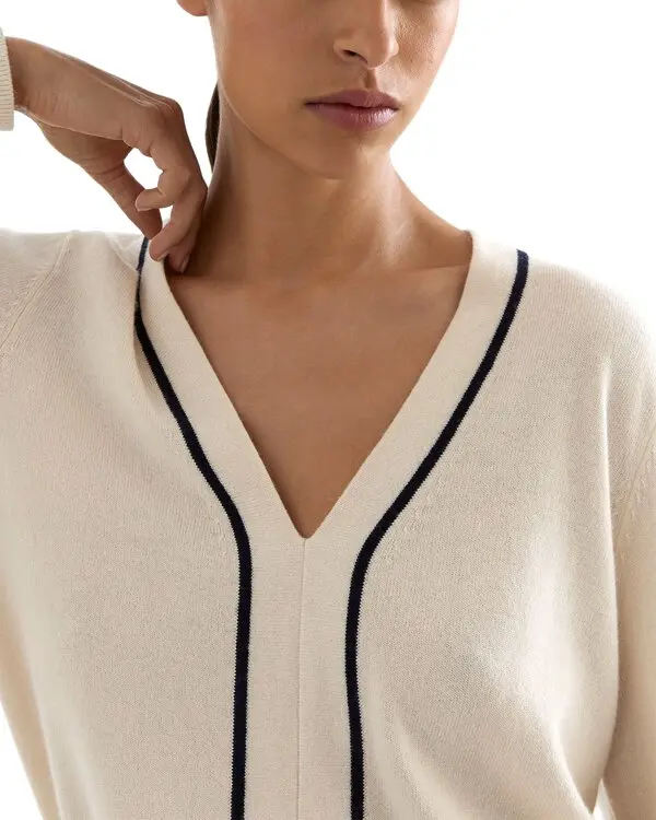 REISS The Mila Striped Sweater - Ivory Navy