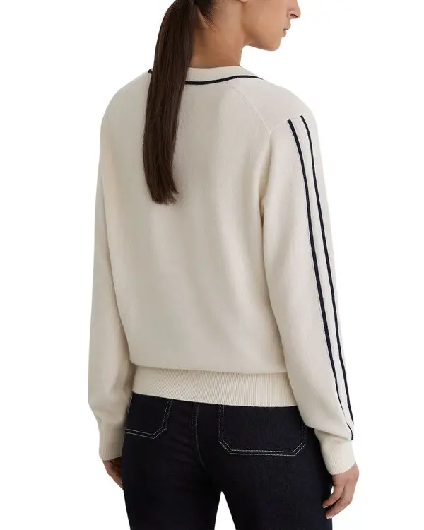 REISS The Mila Striped Sweater - Ivory Navy