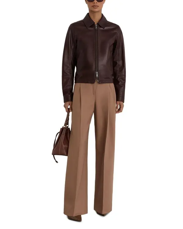REISS Sorina Leather Jacket