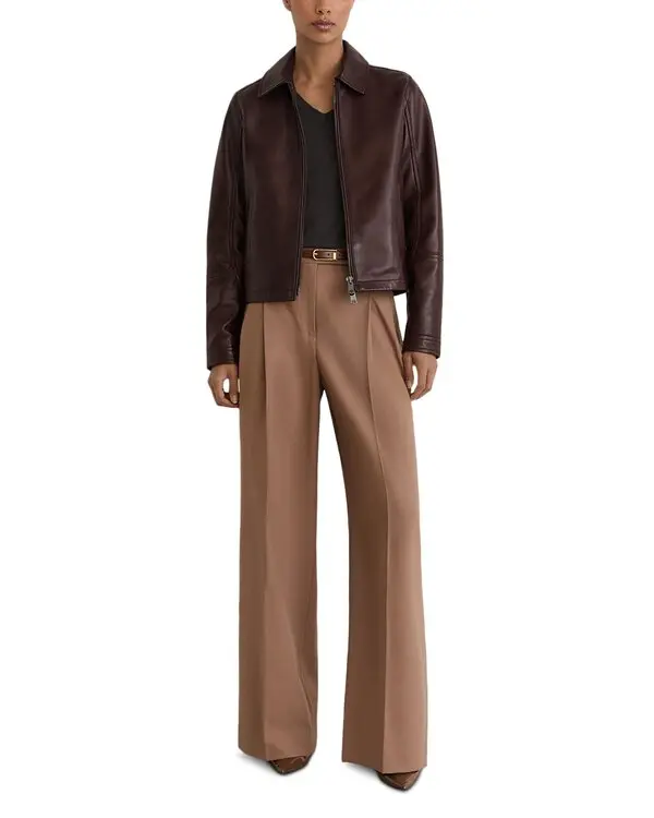 REISS Sorina Leather Jacket