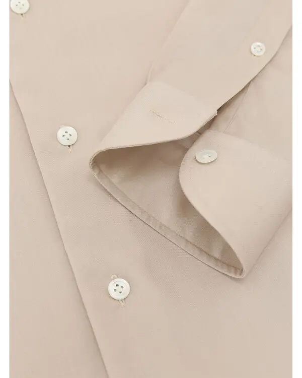 REISS Duke Airwater Finish Cotton Jersey Shirt - Stone