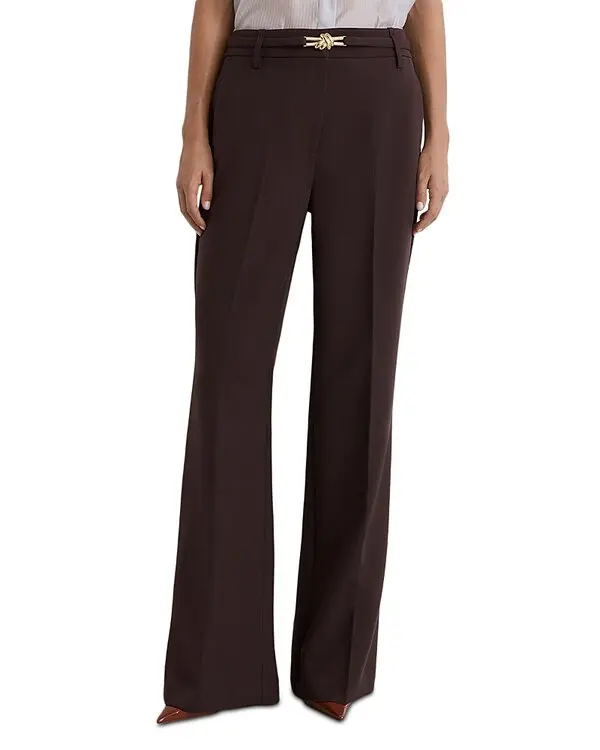 REISS The Leona Belted Flare Pants - Grape