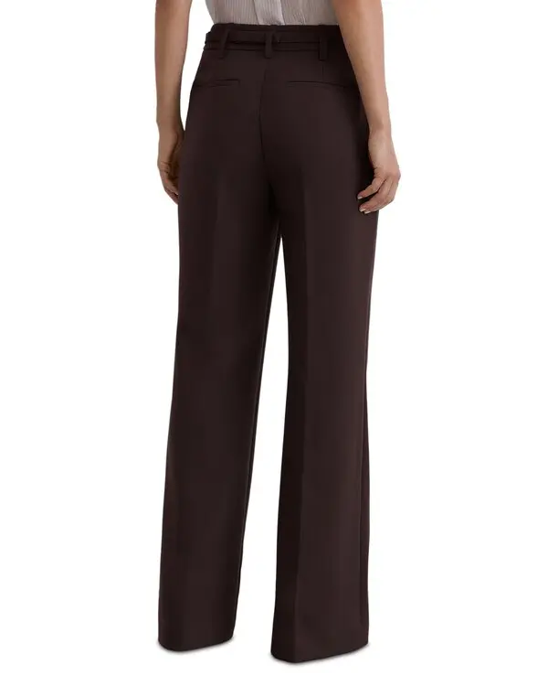 REISS The Leona Belted Flare Pants - Grape