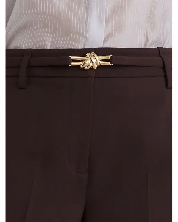 REISS The Leona Belted Flare Pants - Grape