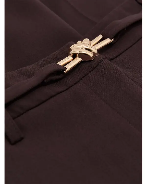 REISS The Leona Belted Flare Pants - Grape