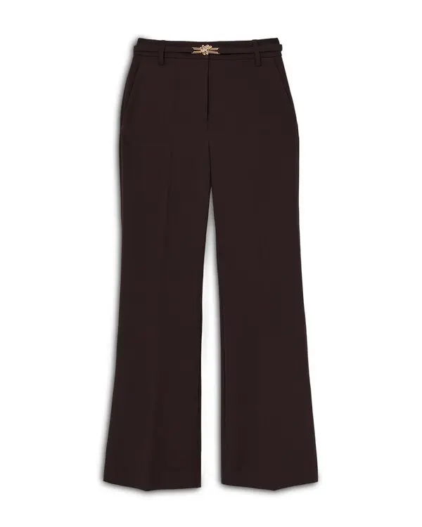 REISS The Leona Belted Flare Pants - Grape