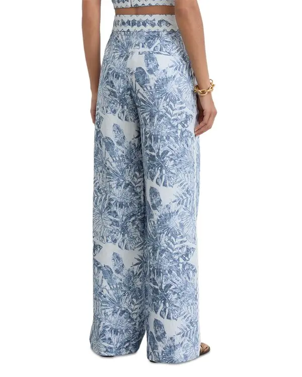REISS Mila Linen Ric Rac Trim Pants
