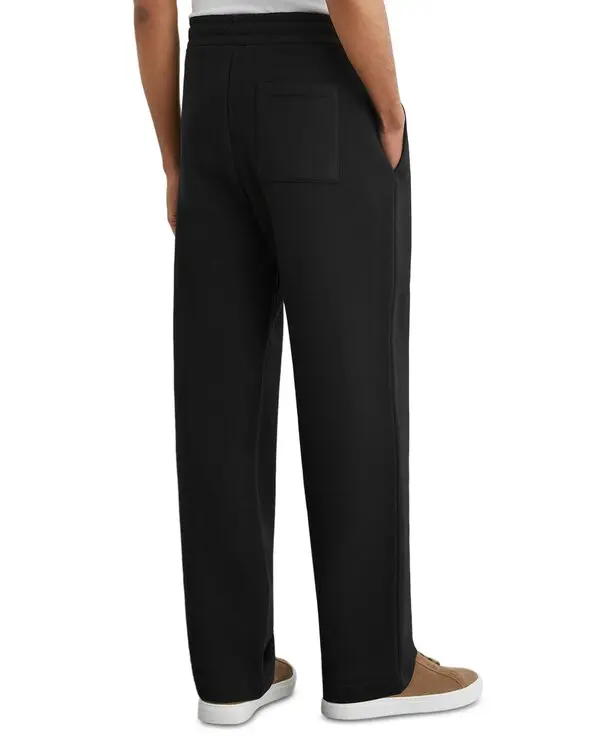 REISS Tanner Cotton Drawstring Pants - Black