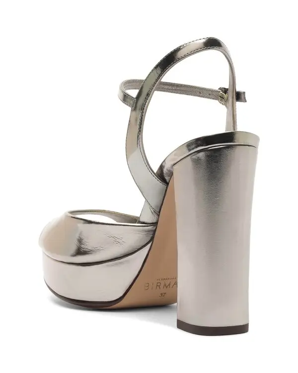 ALEXANDRE BIRMAN Amy Mirrored Leather Platform Sandals