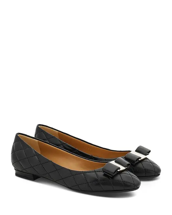 FERRAGAMO Varina Quilted Leather Ballet Flats