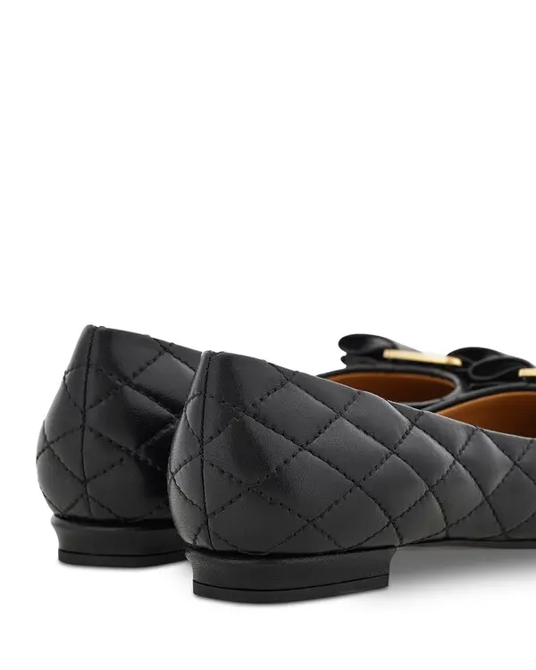 FERRAGAMO Varina Quilted Leather Ballet Flats
