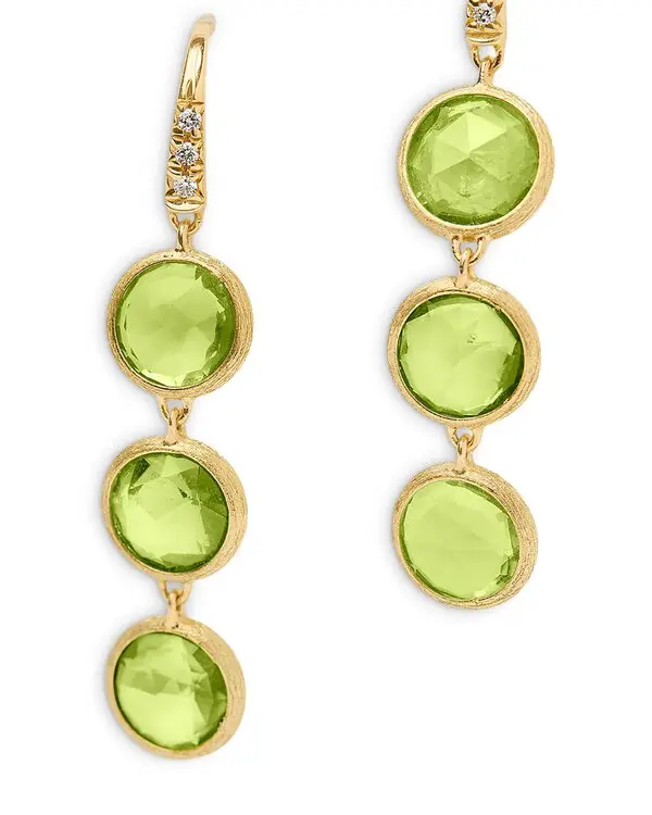 Marco Bicego 18k Yellow Gold Jaipur Color Peridot & Diamond Drop Earrings
