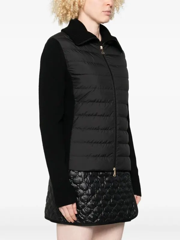 Moncler Cardigan Imbottito In Lana Con Cerniera