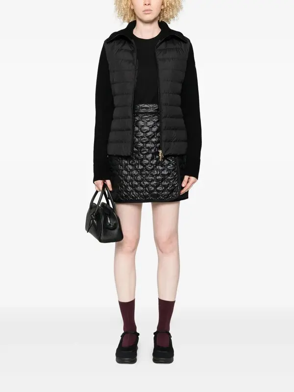 Moncler Cardigan Imbottito In Lana Con Cerniera