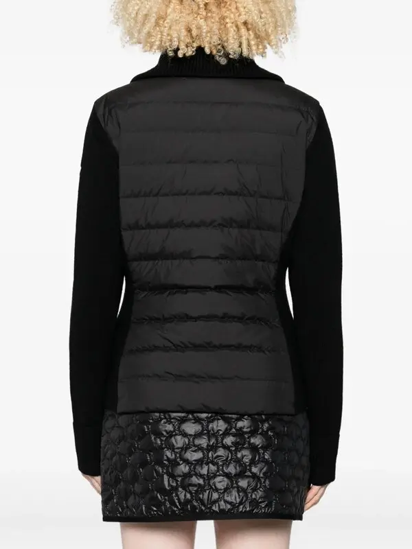 Moncler Cardigan Imbottito In Lana Con Cerniera